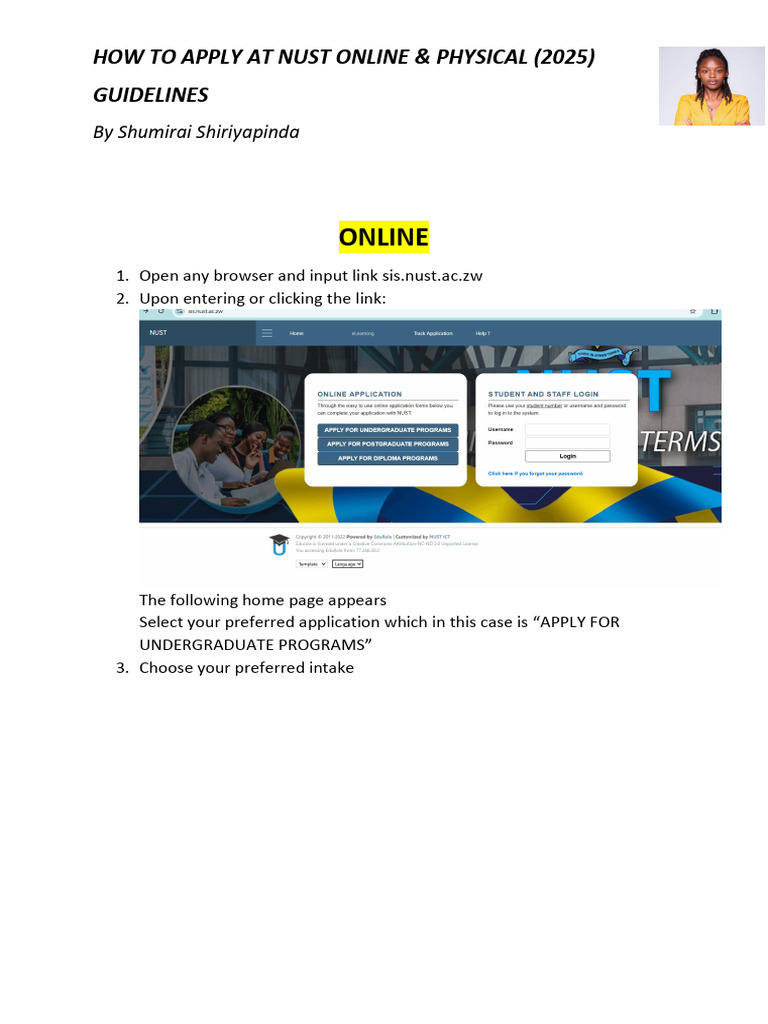 Nust Application Guidelines | PDF
