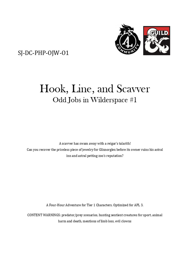 2868371-SJ-DC-OJW-01-Hook Line and Scavver v1.2 PF | PDF | Dungeons ...