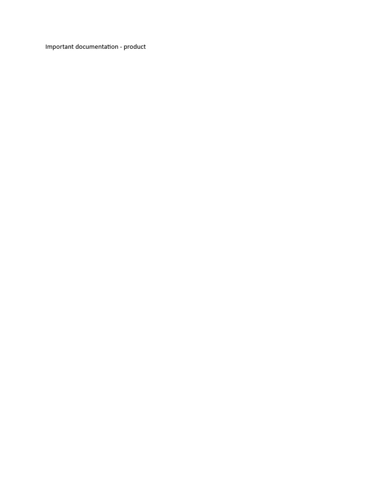Important Product Documentation | PDF