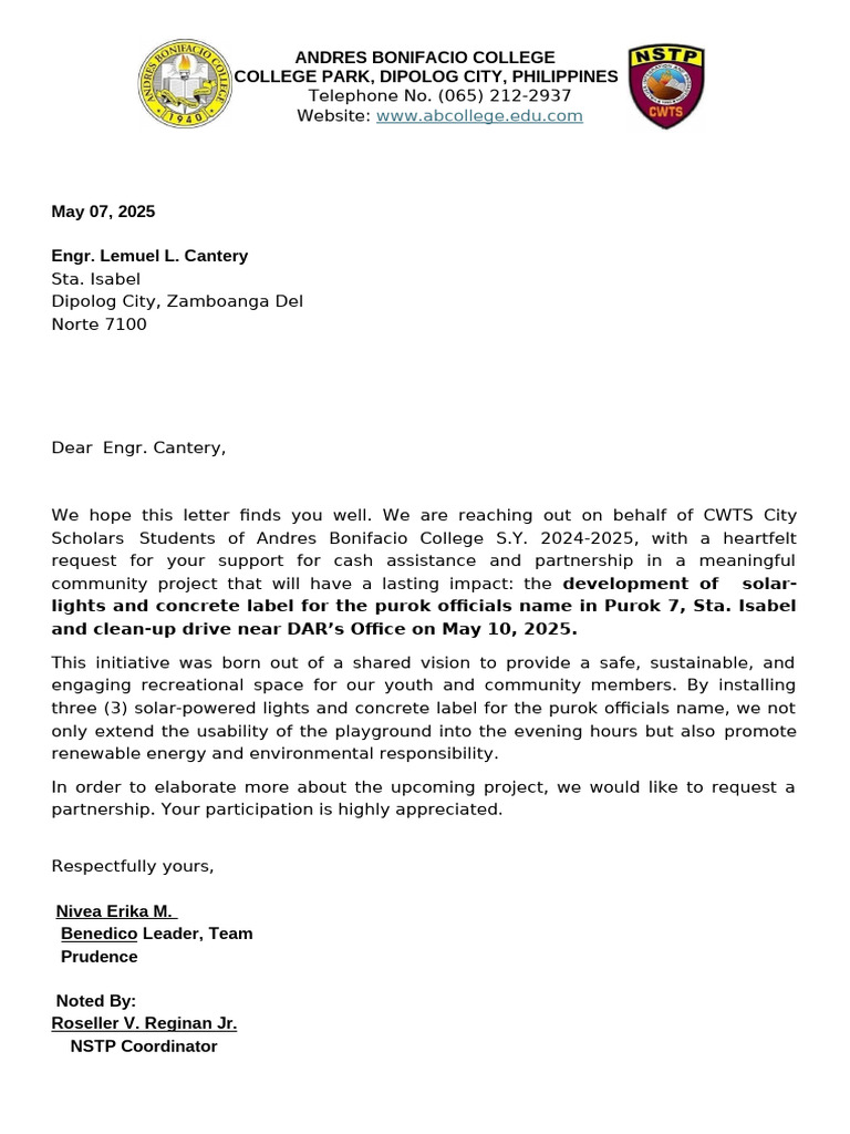 Solicitation Letter | PDF