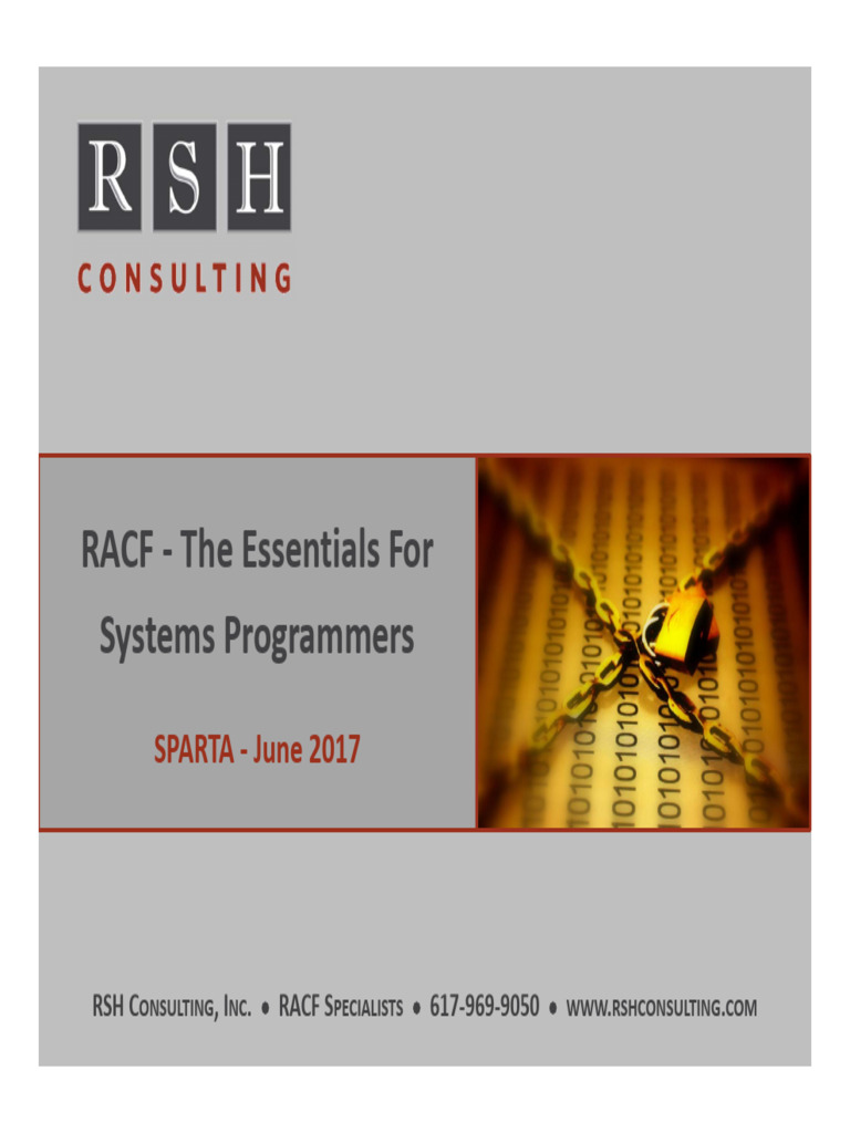 RACF Essentials for Systems Programmers | PDF | Databases | Computer Architecture
