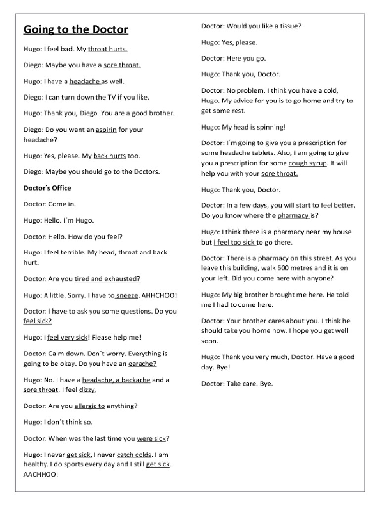 Doctor Role Play | PDF