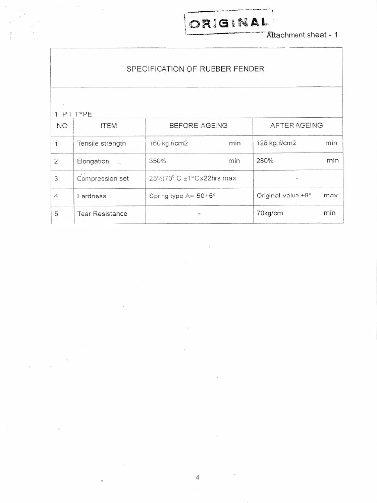 Specification Rubber Fender | PDF