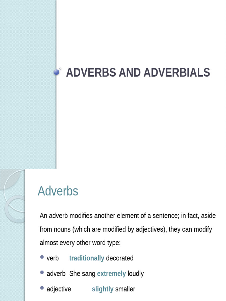 Adverbs and Adverbials Teacher Information | PDF | Adverb | English Grammar