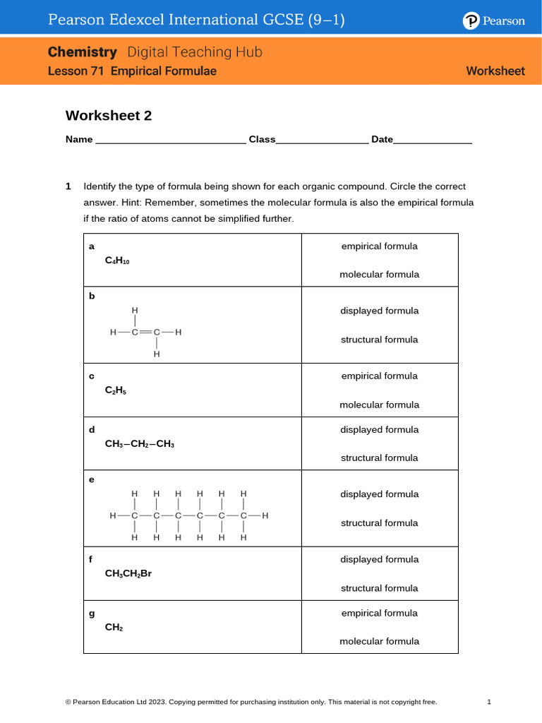 1739272781074-IG Chemistry Lesson71 Worksheet2 | PDF | Molecules | Atoms