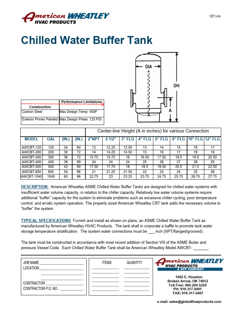 3.451 Chilled Water Buffer Tank 0308 | PDF | Mechanical Engineering ...