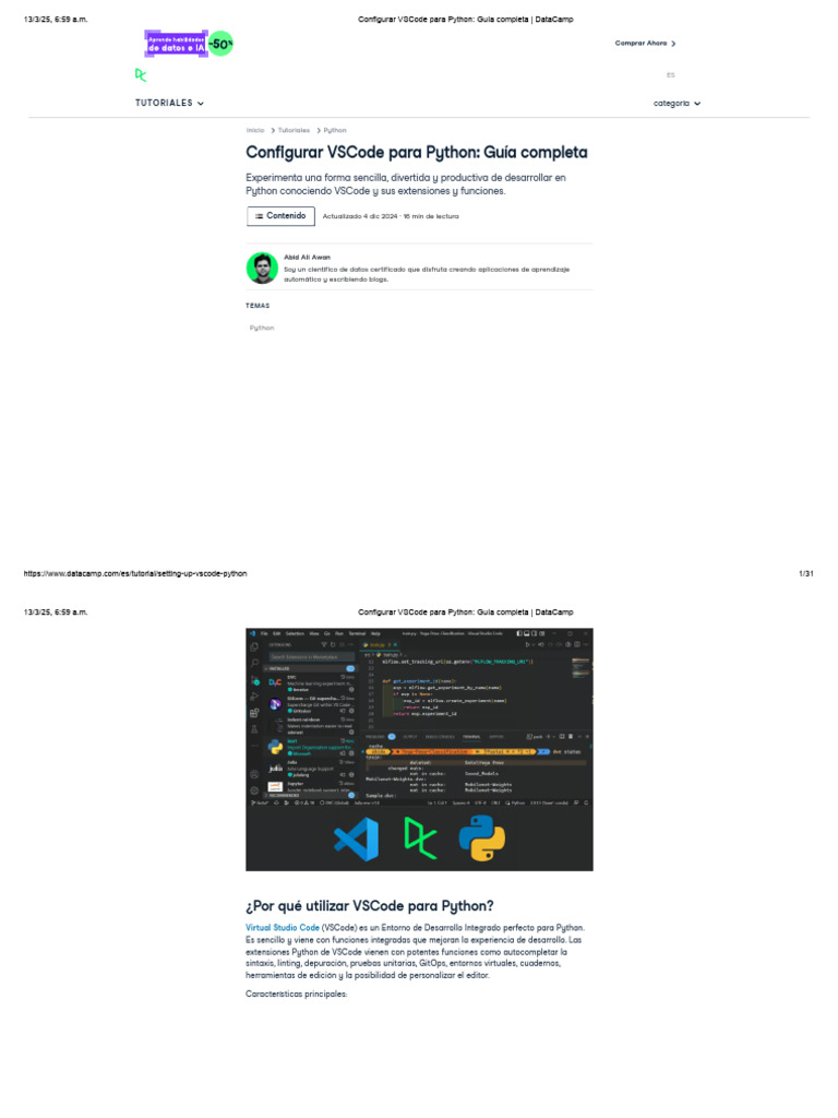VSCode para Python - Guía Completa Cofig | PDF | Python (lenguaje de programación) | Entorno de ...