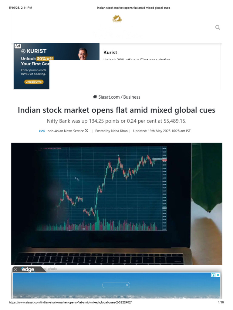 Indian Stock Market Opens Flat Amid Mixed Global Cues | PDF