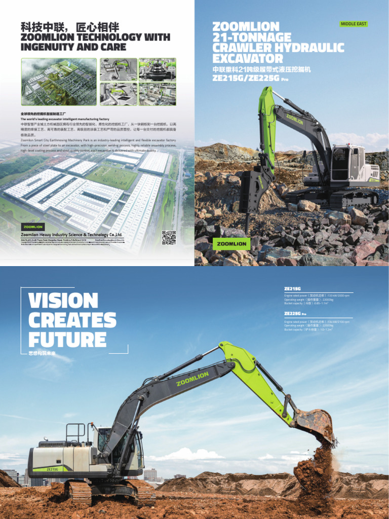 ZOOMLION ZE215G ZE225GPro Crawler Excavator (Middle East) | PDF | Engines | Filtration