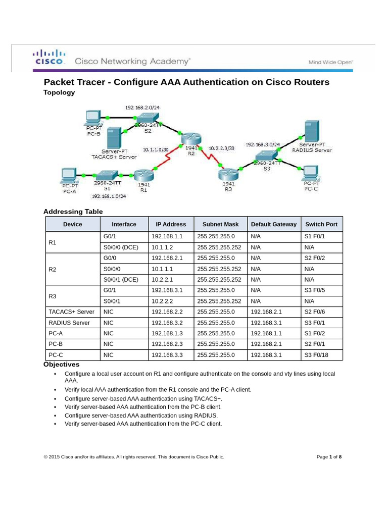 Configure AAA Authentication On Cisco Routers | PDF | Radius | Password