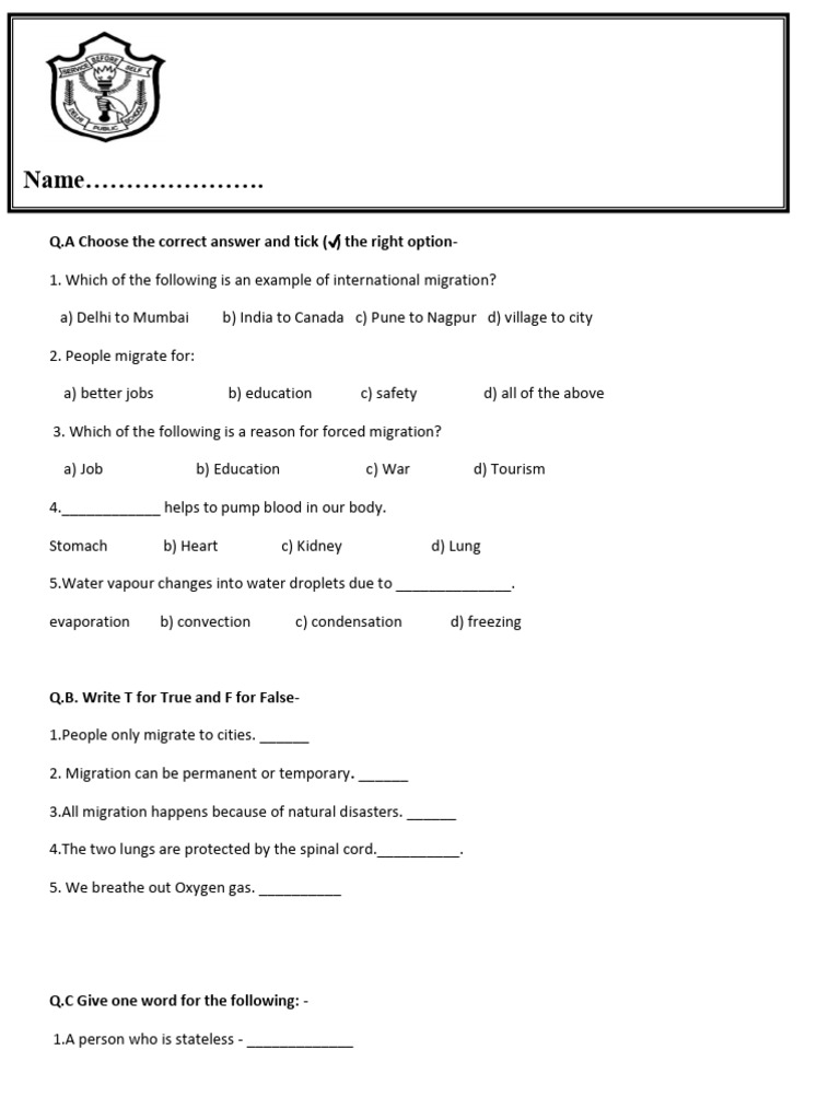 SHHW EVS Class 5 | PDF
