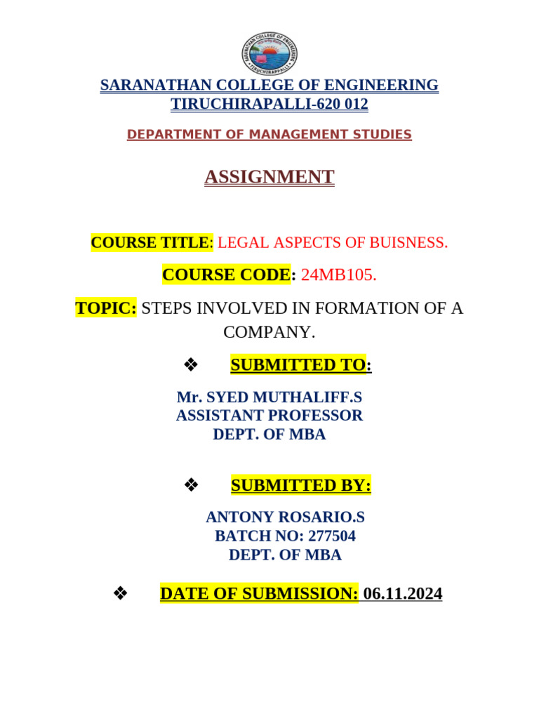 Assignment Front Page Format | PDF | Economics | Economies