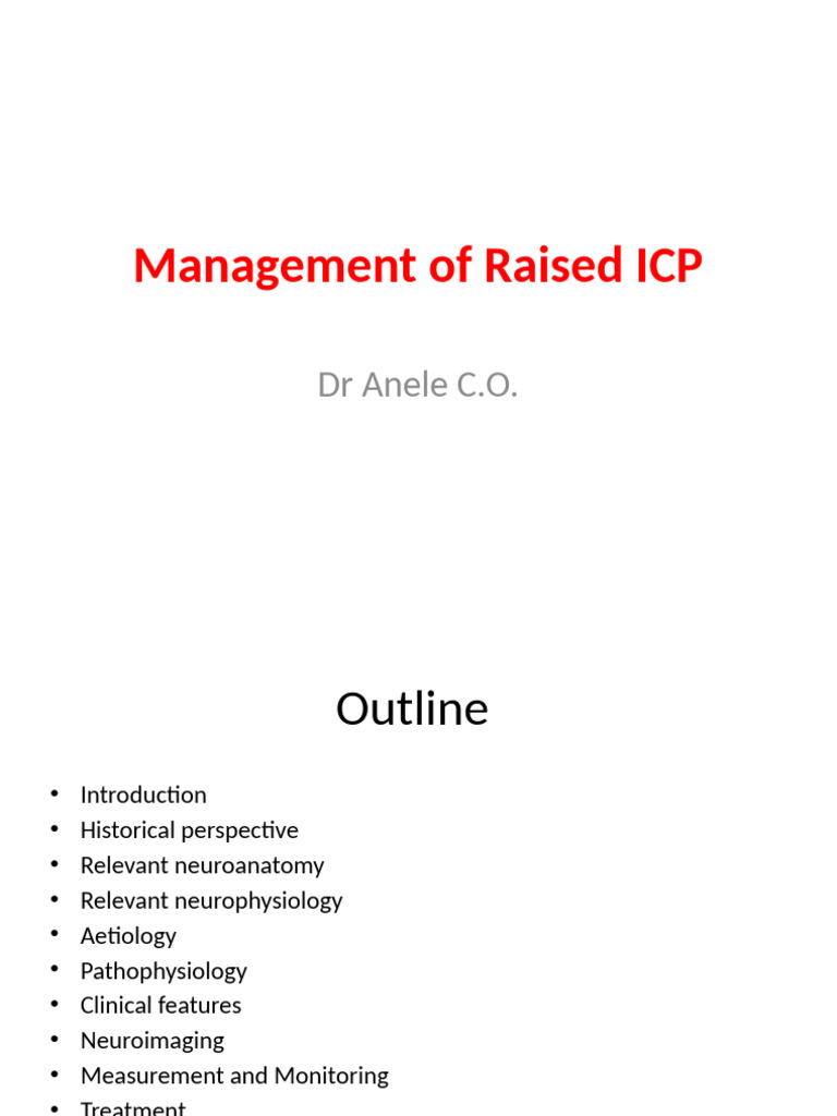 Management of Raised ICP | PDF | Medical Specialties | Nervous System