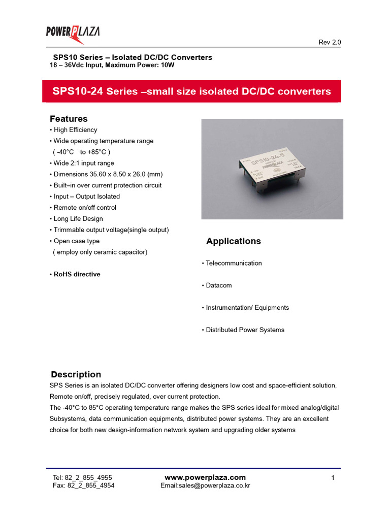 SPS10_24datasheet_Rev.2.0 | PDF | Direct Current | Capacitor