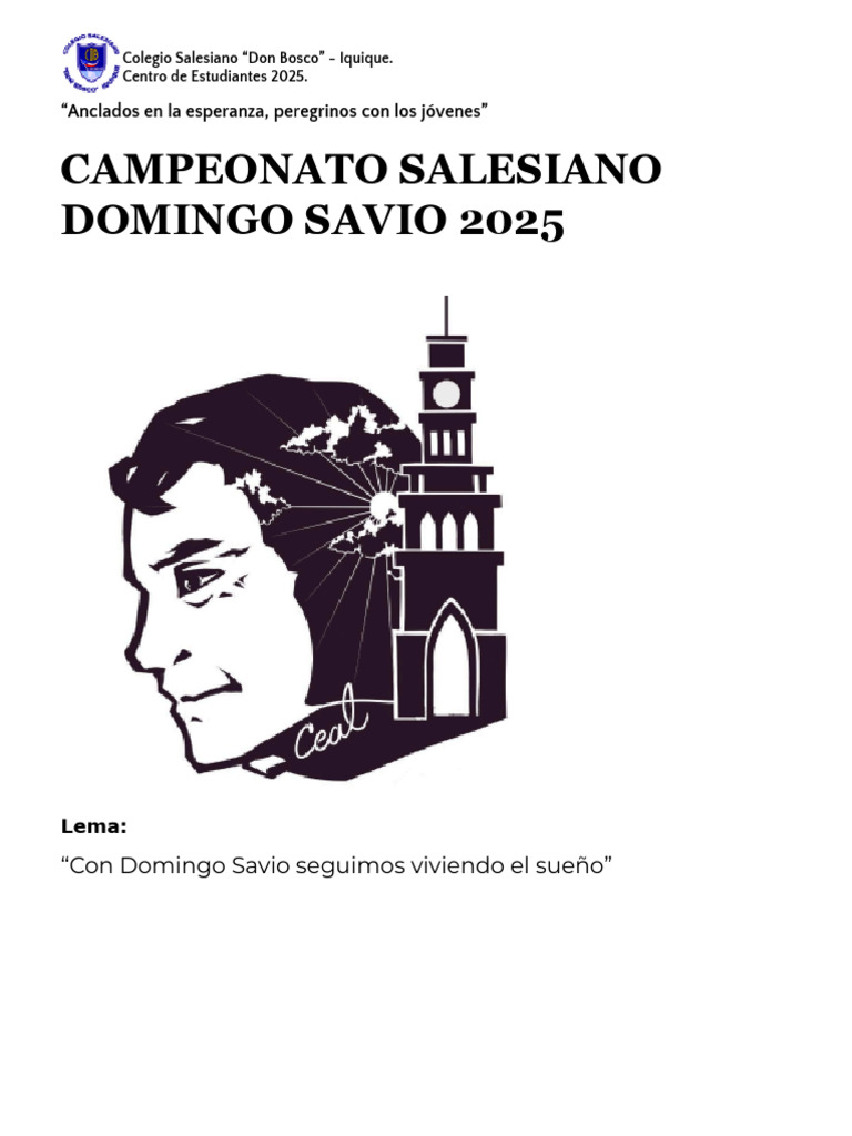 Bases Campeonato Domingo Savio 2025 | PDF | Color