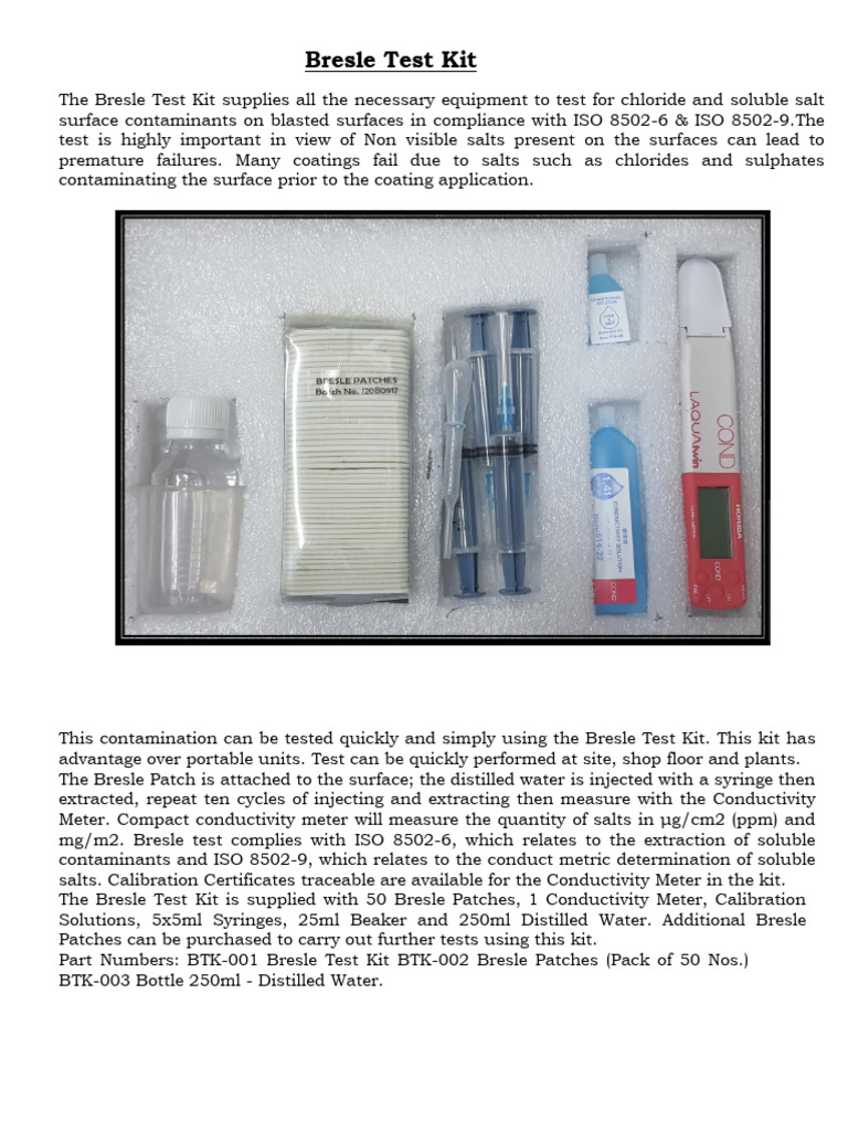 Salt Contamination Test Kit | PDF