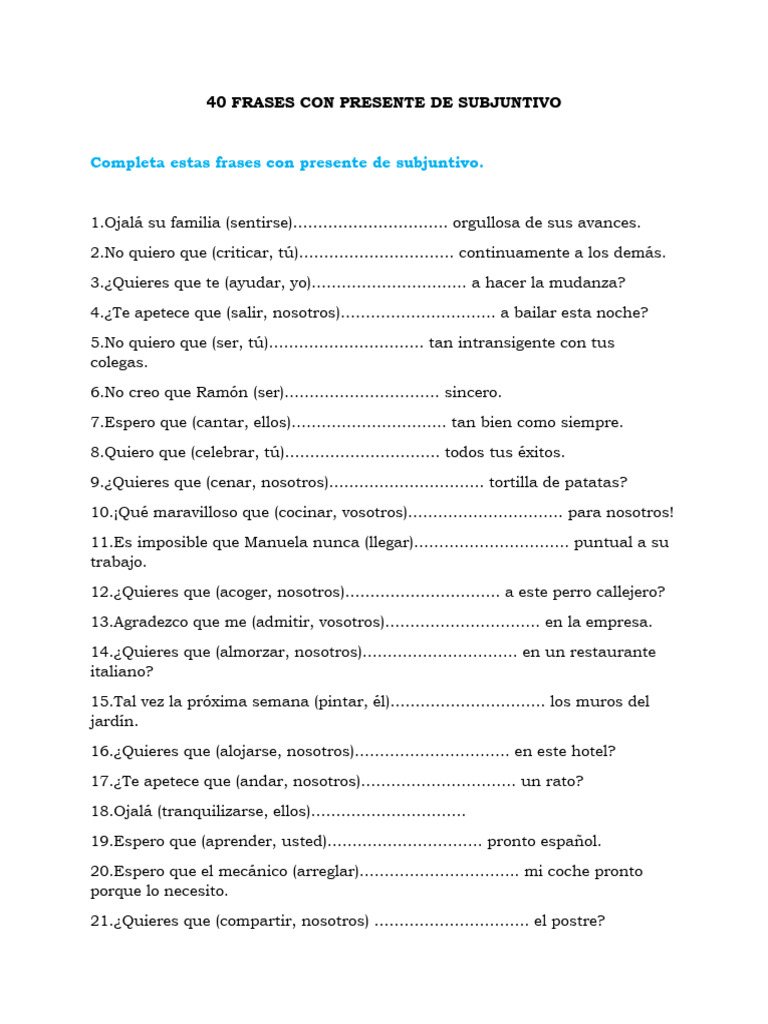 Presente de Subjuntivo | PDF