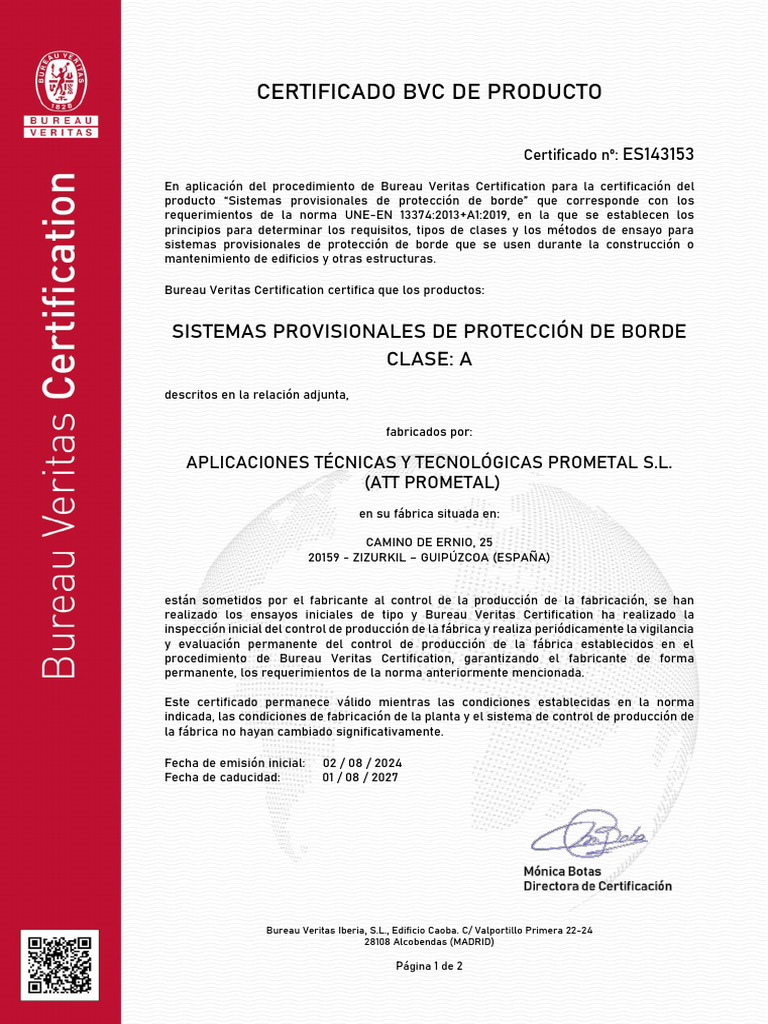 CERTIFICADO MATERIALES | PDF