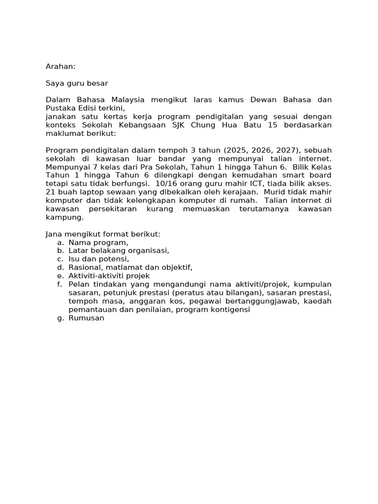 Contoh Promt AI Slot Pengurusan Projek | PDF