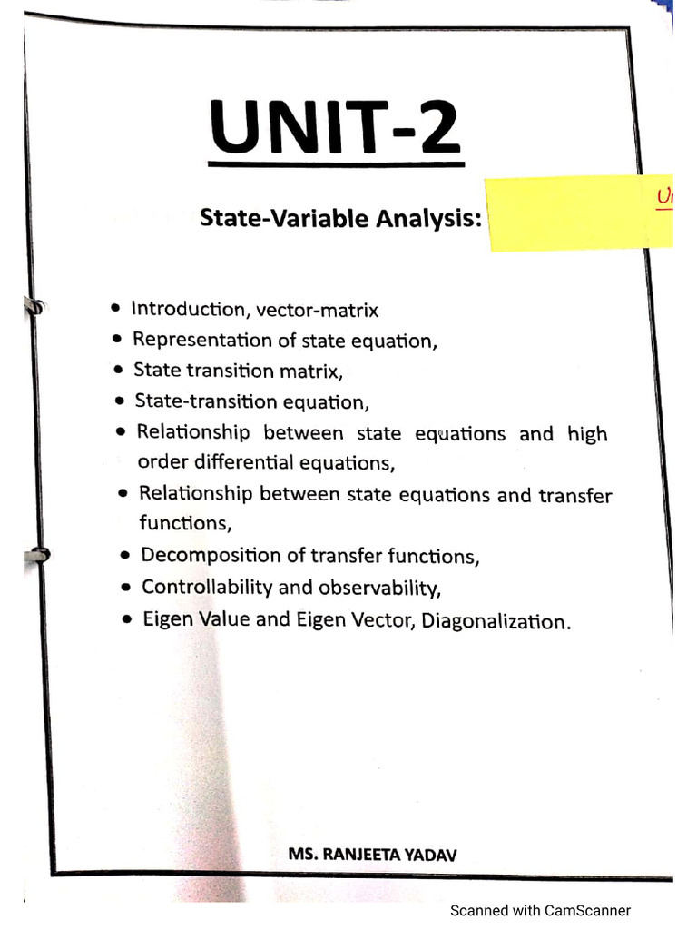 Unit-2 Control System (Bec602) | PDF