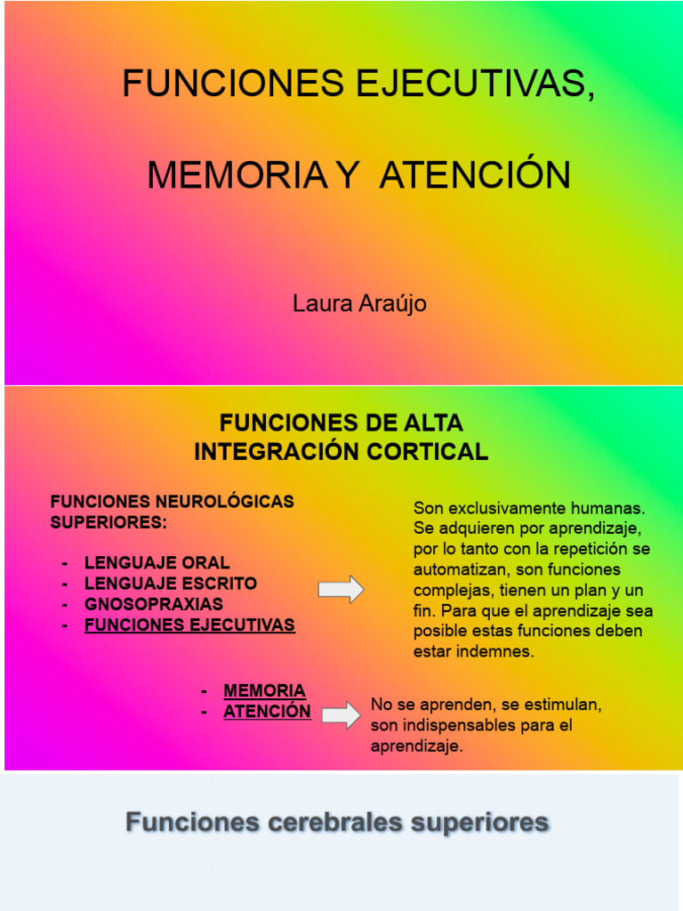 Atención, Memoria y Funciones Ejecutivas | PDF | Atención | Memoria