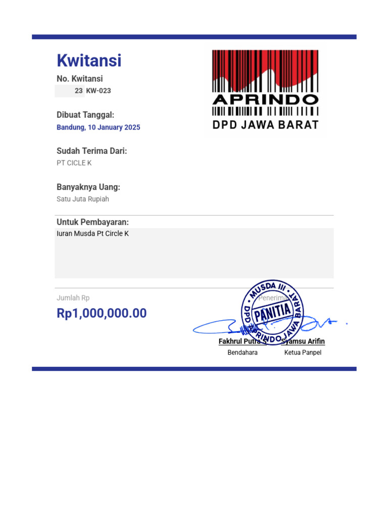 Contoh Kwitansi | PDF