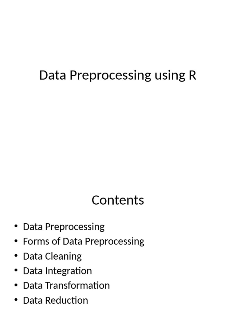 Lec 6 Data Preprocessing Using R | PDF | Machine Learning | Data