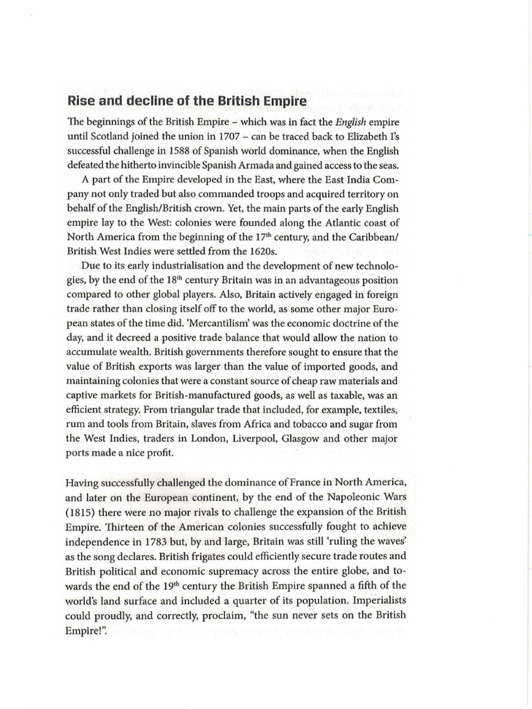Rise and Decline of The British Empire | PDF | British Empire | Spanish ...