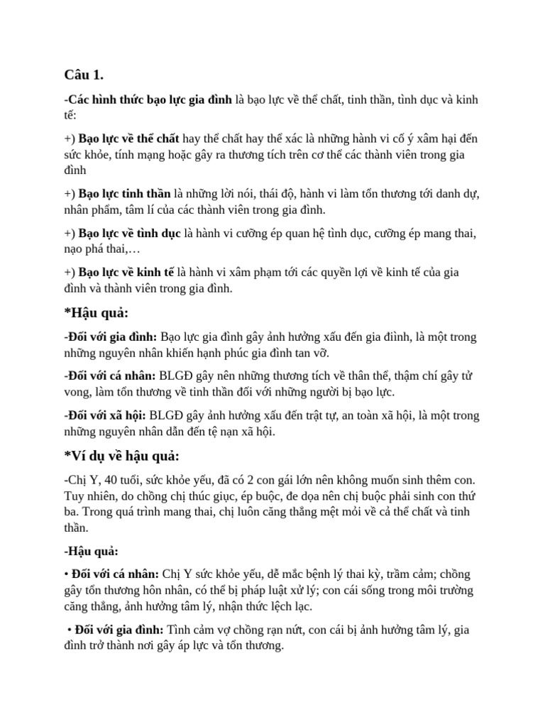 TỰ LUẬN ĐỀ CƯƠNG GDCD HK2 LỚP 8 | PDF