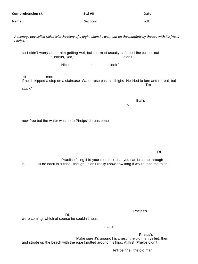 Comprehension Questions on Rescue Story | PDF