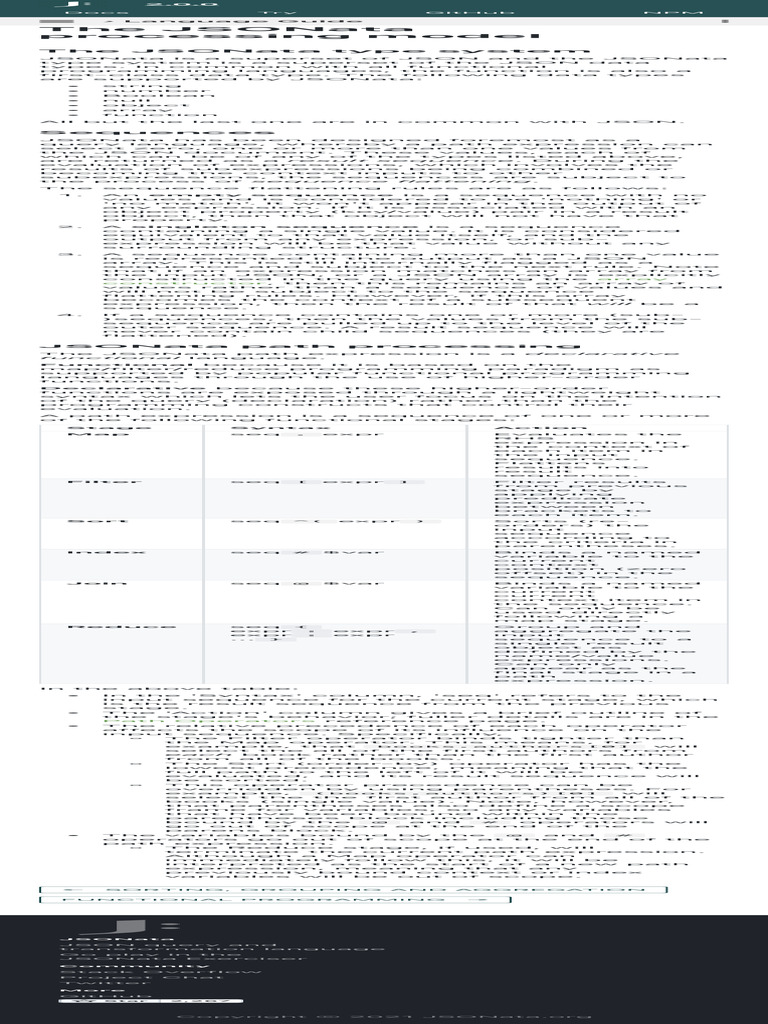 The JSONata Processing Model JSONata | PDF | Scope (Computer Science) | Sequence