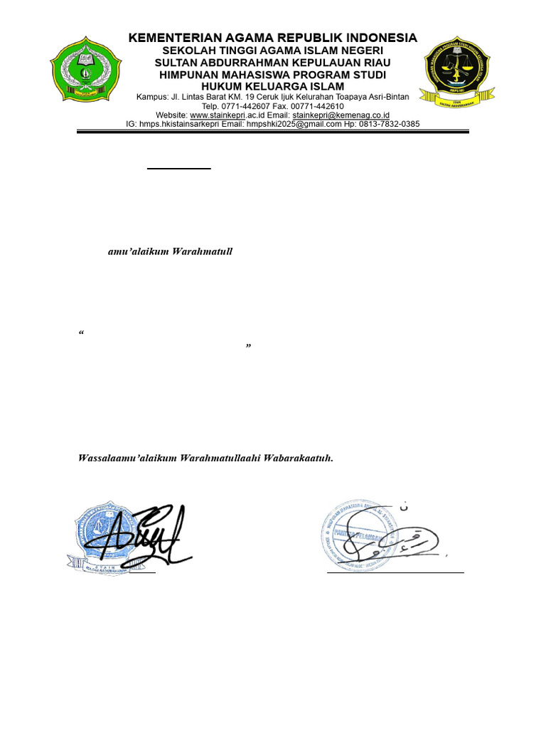 Surat Undangan Hima Bidikmisi Kip (PS) | PDF