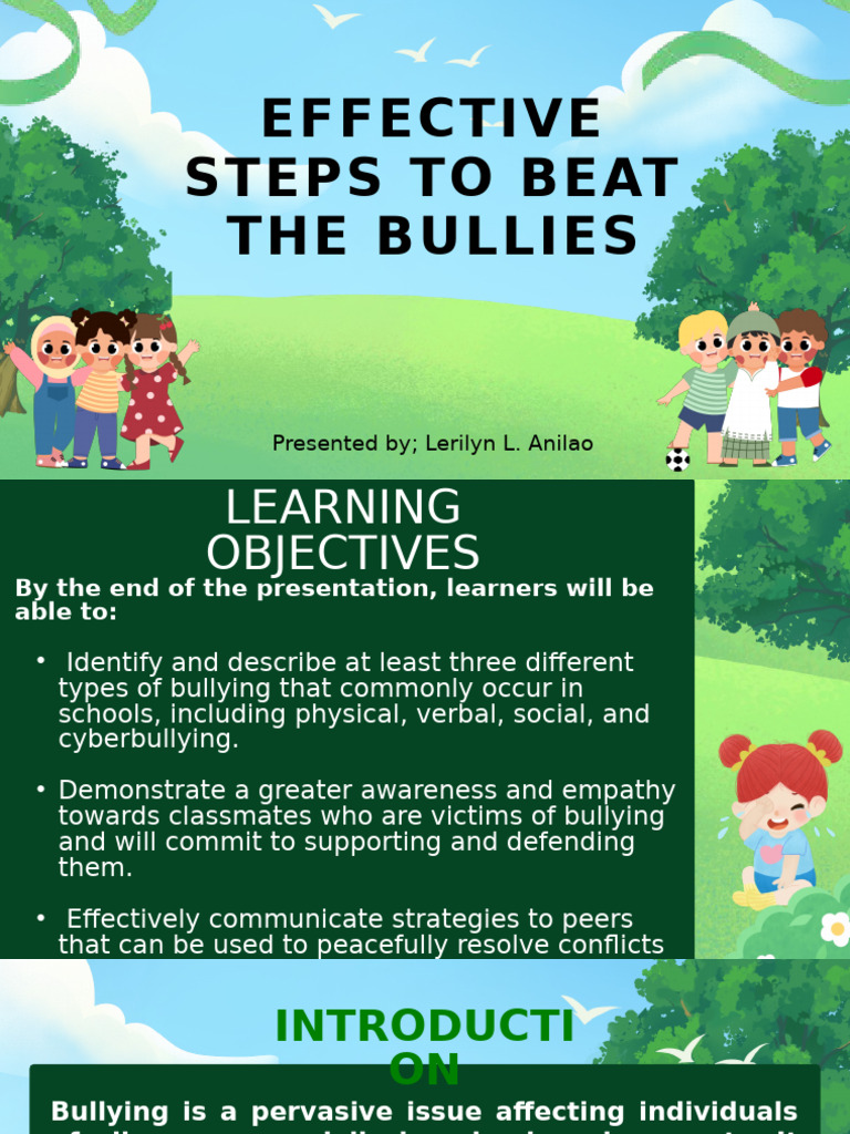 Effective Steps To Beat The Bullies | PDF | Bullying | Cyberbullying