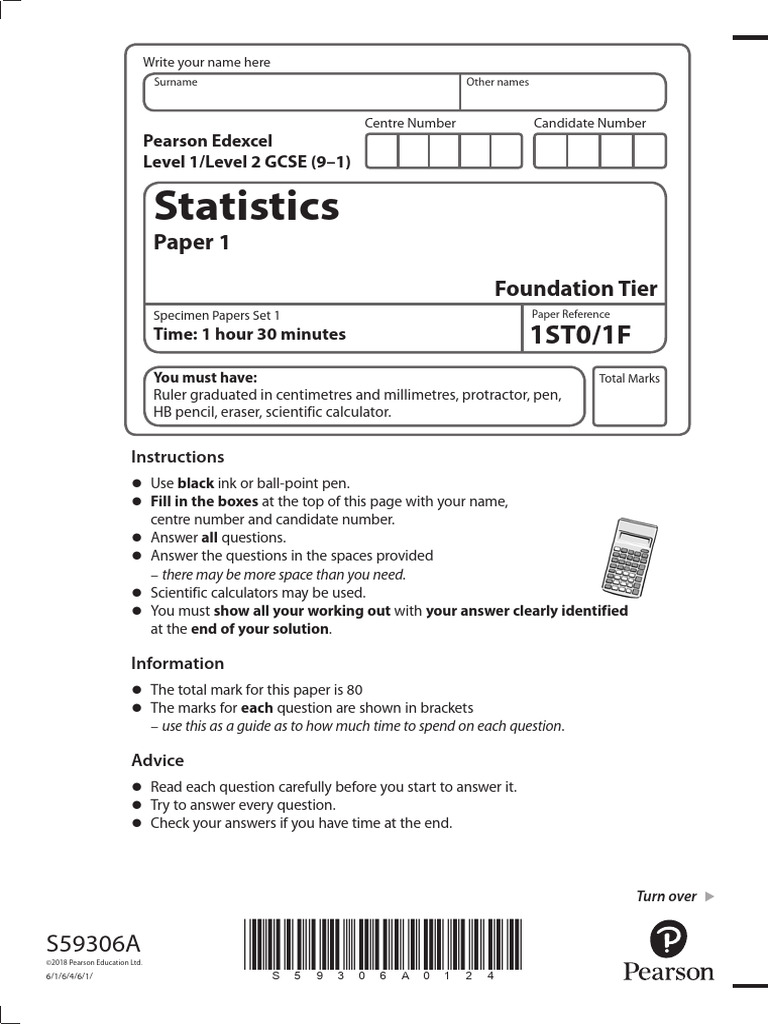 GCSE Statistics Foundation Paper 1 | PDF