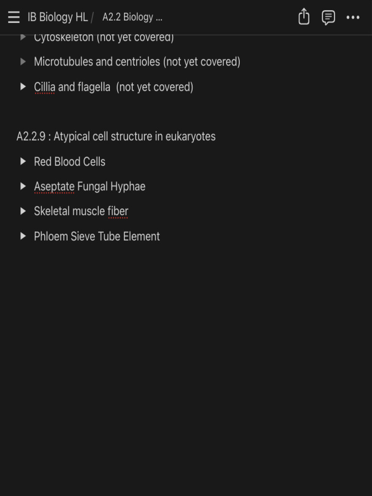 A2.2 Biology HL IB Cell Stuff | PDF