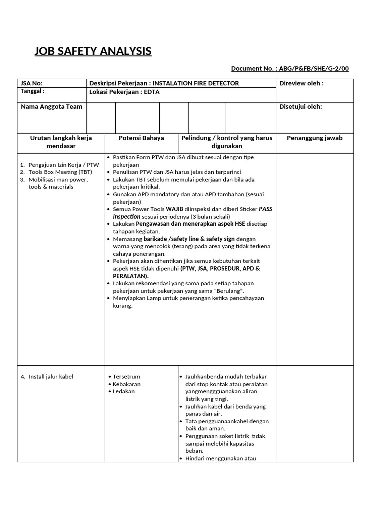 JSA Install Deluge System | PDF