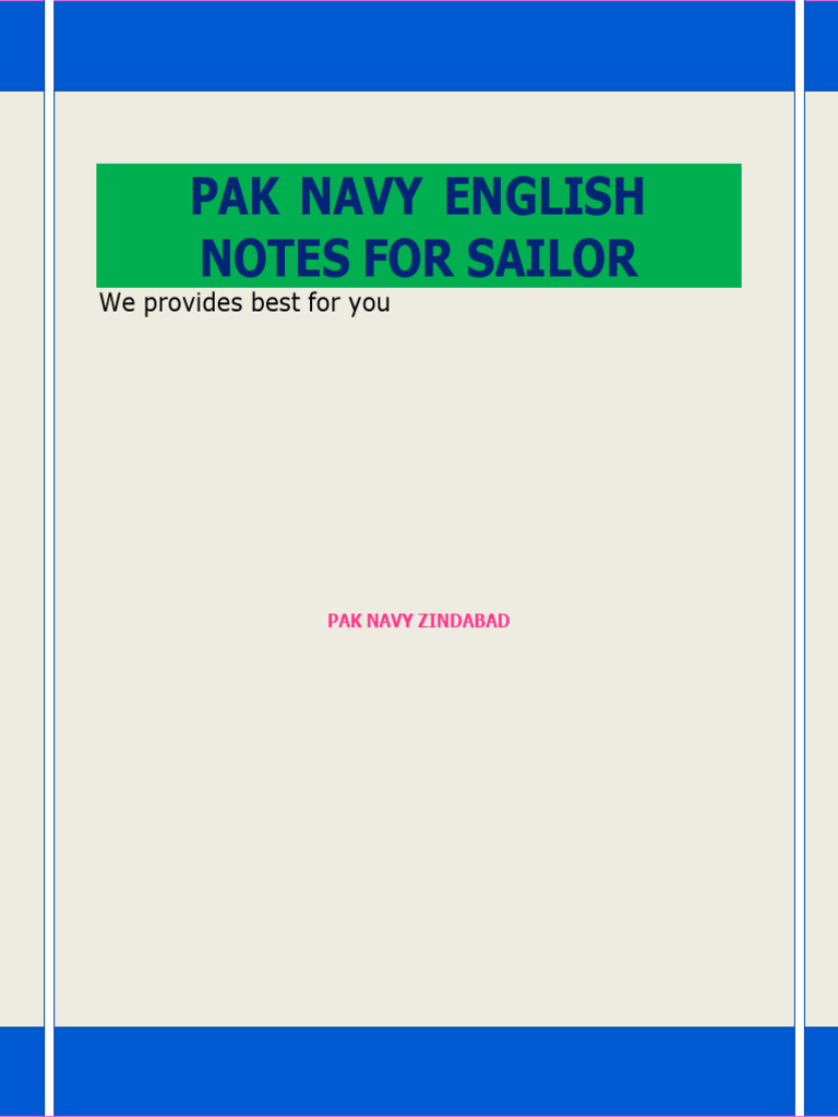 Pak Navy Sailor English Notes | PDF