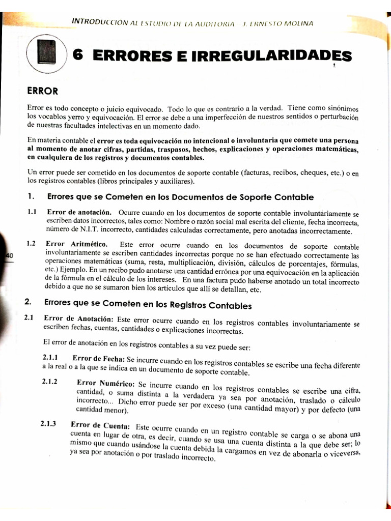 Errores e Irregularidades | PDF