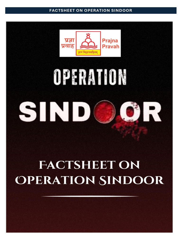 Operation Sindoor: Key Developments Summary | PDF