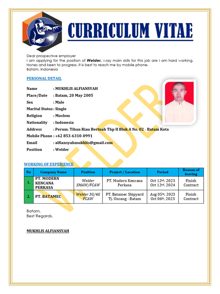 Cv. Mukhlis Alfiansyah Welder | PDF