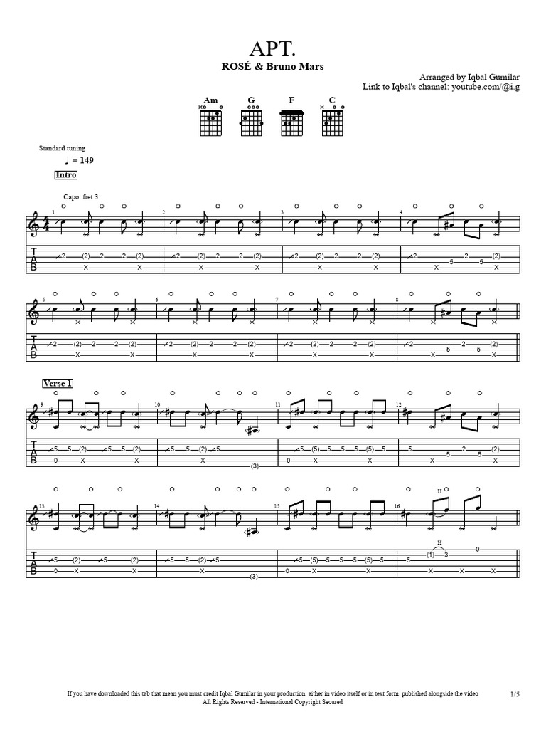 APT. ROS Bruno Mars | PDF | Songs