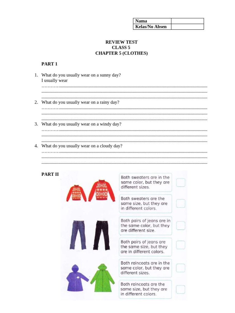 Review Test Lesson 5 Class 5 | PDF