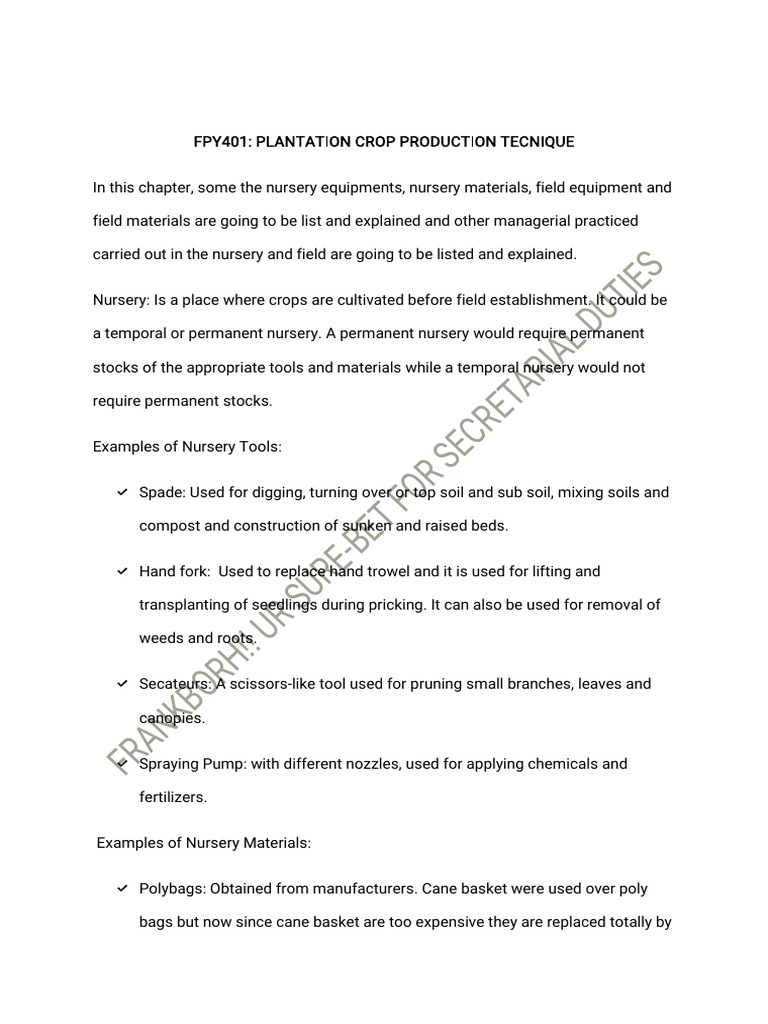 401 Plantation Tree Crop Production MERGED BY VICTORKING | PDF | Plant ...
