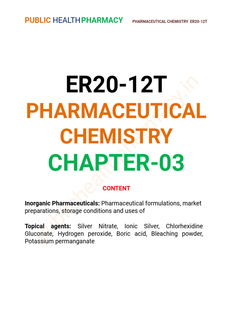 Inorganic Topical Agents Overview | PDF | Topical Medication | Hydrogen ...