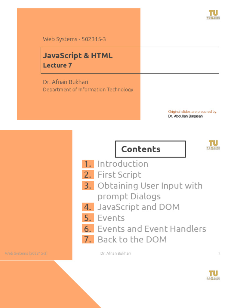 WS Lec7 XXXXXXXXXX& HTML 3 | PDF | Dynamic Web Page | Java Script
