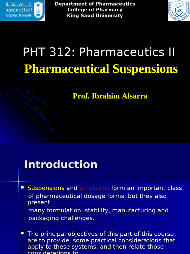 Pharmaceutical Suspensions | PDF | Colloid | Pharmaceutical Formulation