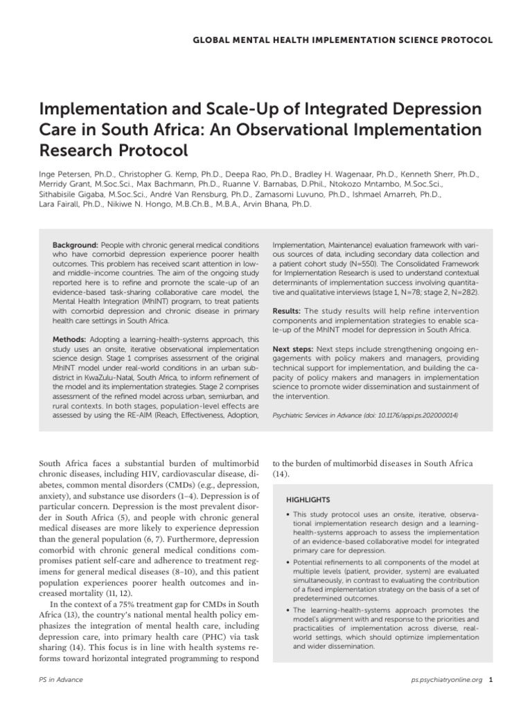 Scale Up Depression 2021 | PDF | Chronic Condition | Mental Health