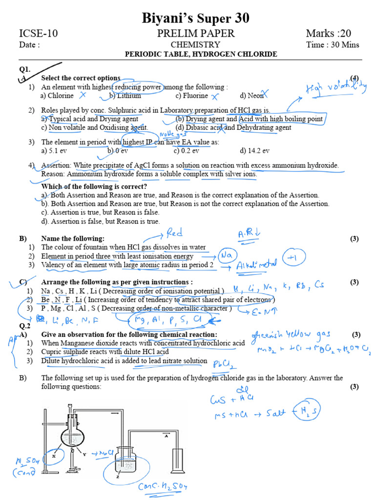Ic 10 Chem (1ST Unit Test) - 15-4-25 (MBR) - 250428 - 141216 | PDF ...