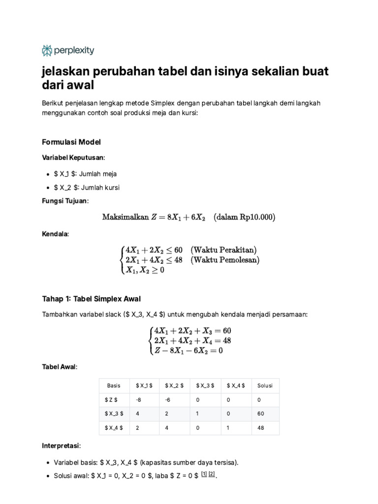 Jelaskan Perubahan Tabel Dan Isinya Sekalian Buat | PDF
