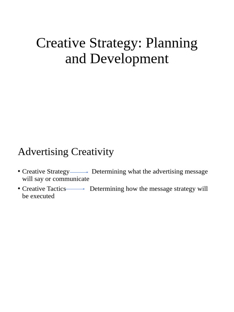 Creative Strategy Planning and Development | PDF | Brand | Advertising